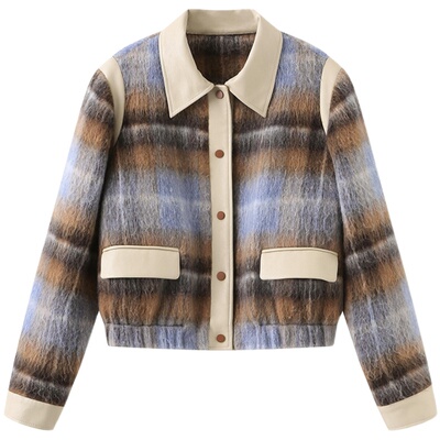 CUBIC宽松复古格纹外套