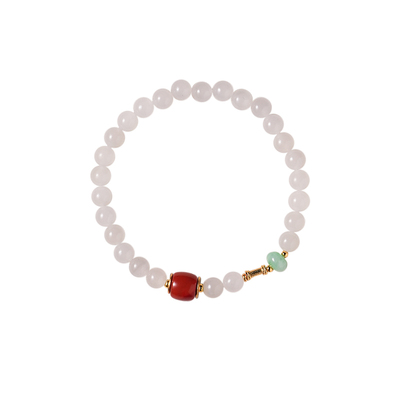 山晓·原创天然烟紫和田玉手串