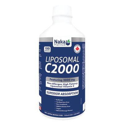 现货 加拿大 Naka Platinum Liposomal脂质体维生素C C2000易吸收