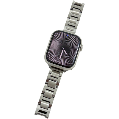 康康的不锈钢金属蓝气球适用iwatch11se10苹果手表表带简约高级感