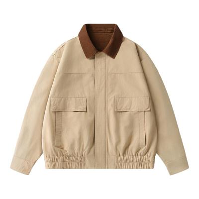 BDCT春秋季翻领宽松拼色夹克外套