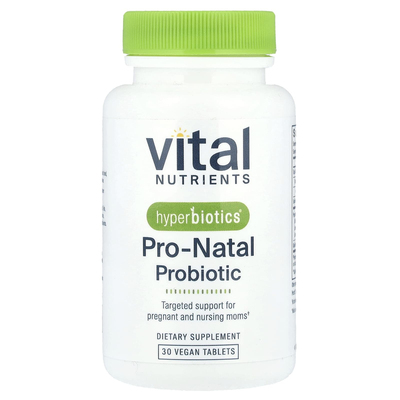 Vital Nutrients,Hyperbiotics®，Pro-Natal 益生菌，30 片全素片