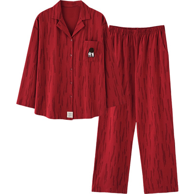 思莉太太情侣睡衣红色结婚新婚