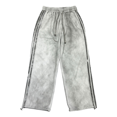 宽松直筒运动脏脏灰垂感卫裤