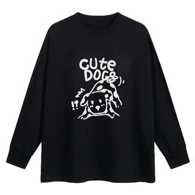 情侣休闲宽松长袖T恤ins潮