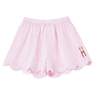 【张予曦同款】ALL BEINGS25SS设计感粉色条纹波浪短裤女夏季新款