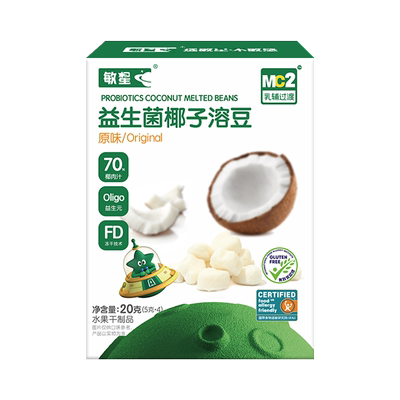 敏星70%椰肉汁益生菌溶豆无蛋奶