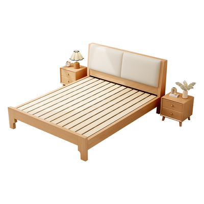 升级软包榉木床3倍用料稳固不晃