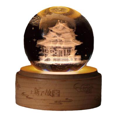 上新了故宫角楼水晶球摆件卧室氛围灯小夜灯家居装饰朋友生日礼物