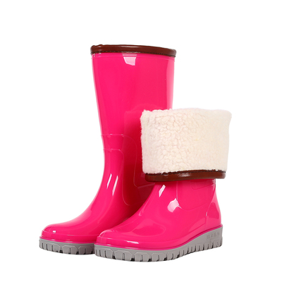 冬季时尚加绒雨鞋防滑保暖棉水鞋