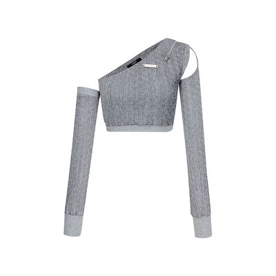 azepam灰色肌理感上衣