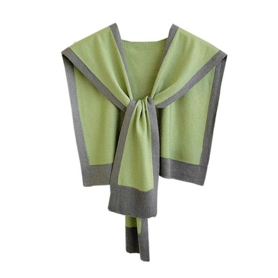 2025新款拼色小香风春秋针织网红披肩女外搭空调房搭肩护颈假领子