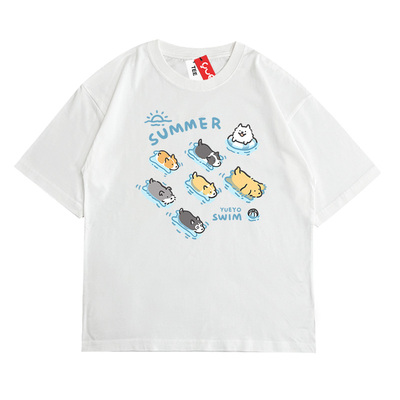 悦游短袖潮流青年游泳狗狗T恤