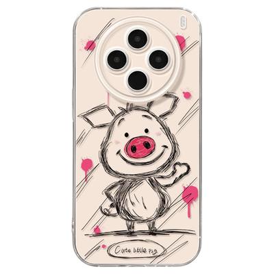 适用vivox300手机壳x200s女款ultra保护套x80pro硅胶x70全包防摔x60透明90新款x200线条vivo网红小猪pro+软外