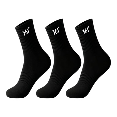 361正品运动袜秋冬新款防臭吸汗跑步中筒袜抗菌消臭纯色百搭中袜