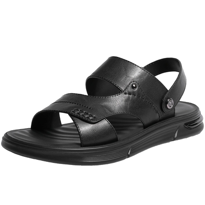 百丽爸爸皮凉鞋外穿沙滩凉鞋