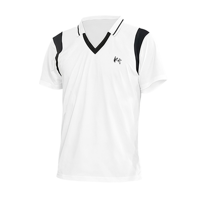 速干透气羽毛球服运动服套装男女短袖V领polo速干宽松球服情侣装