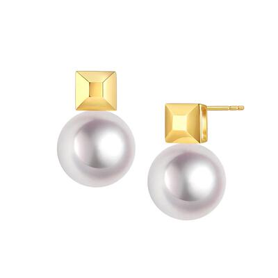 BEAUFINA18K金淡水珍珠耳钉