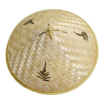 竹编斗笠帽舞蹈道具印字定制logo