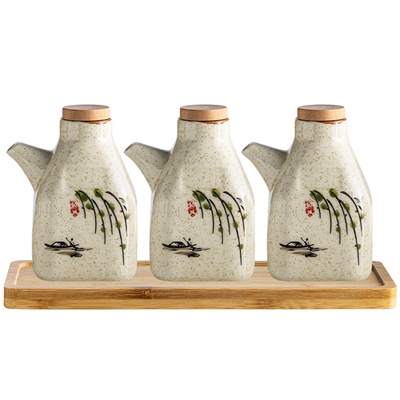 日式调料瓶调味罐油壶辣椒油壶麻油瓶子釉下彩酱油壶创意陶瓷餐具