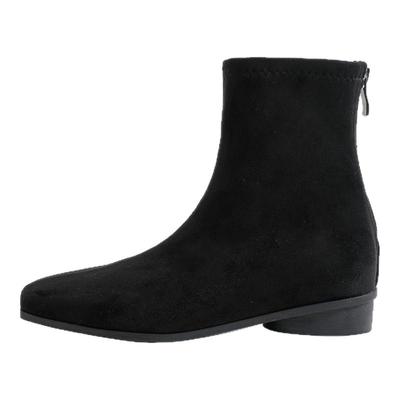 小个子内增高8cm法式短靴