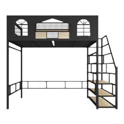 小户型高架床铁艺现代简约儿童
