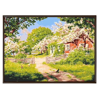 自油自画DIY数字油画惬意