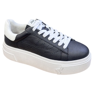 ASH增高厚底真皮小白鞋