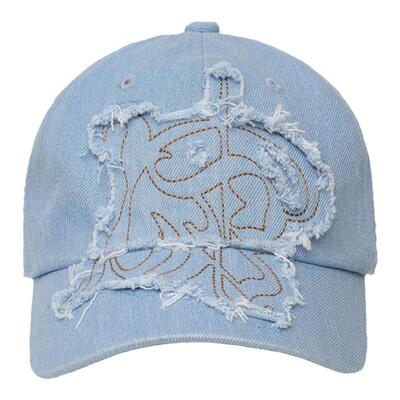 Badee拼色贴绣做旧牛仔棒球帽大头围显脸小遮阳帽韩版街头鸭舌帽