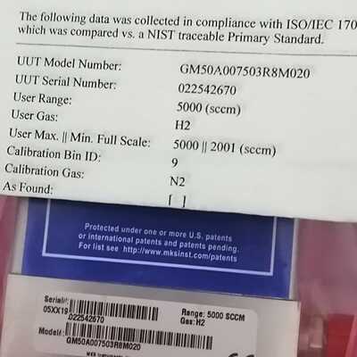 议价MKS 气体流量计GE50A007503R8M020 5000SCCM H2全新现货特价