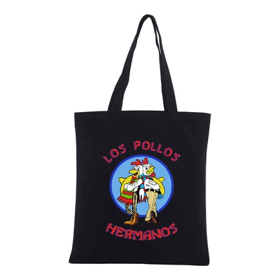 LOS POLLOS HERMANOS 绝命毒师风骚律师美剧黄色帆布包手提袋定制