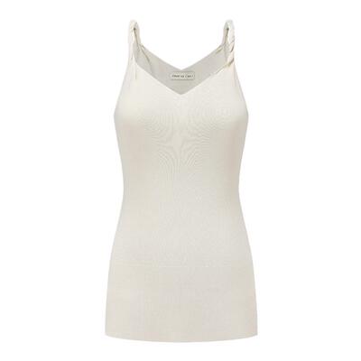 【SALE】【SWAYING】蕾虎气质高级羊绒扭结吊带背心V领叠穿上衣