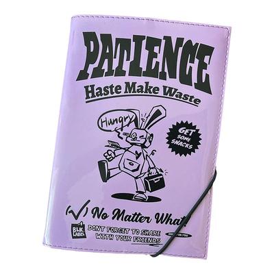 BlankLabel紫色A6漆皮pu活页本