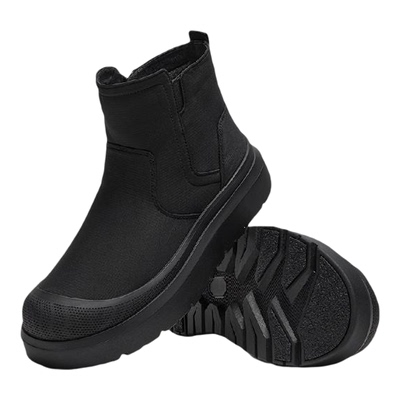 专柜正品Bata2025冬商场新款休闲厚底时装靴男保暖低靴FFM02DD5