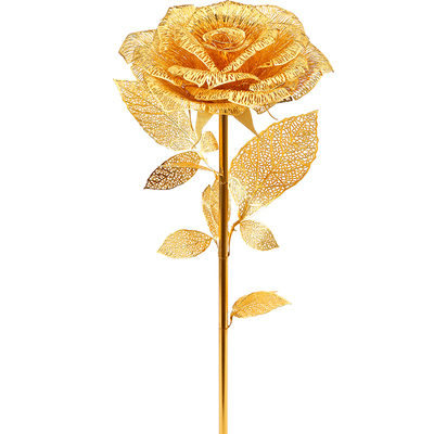 拼酷金枝玫瑰花3D立体拼图模型