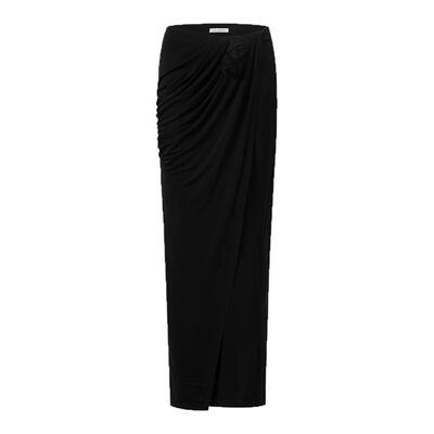 【吴千语同款】CNLEEWEI25年秋季新款可拆玫瑰花针织褶皱交叠半裙