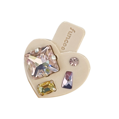 FUNCOO原创设计【卫枝同款】冰岛宝石爱心刘海夹水钻发夹边夹发卡