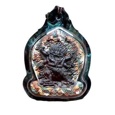 『藏说』普巴金刚拼色药擦擦藏式文玩嘎乌盒项链吊坠唐卡佛牌配饰