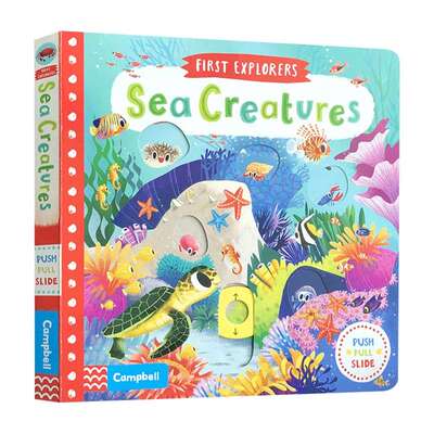 小小探索家系列 海洋生物  First Explorers Sea Creatures 英文原版幼儿知识动物探索启蒙绘本 英文版儿童机关操作活动纸板书