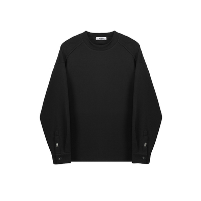 二十二号穿搭【时装周设计款】小香扣长袖卫衣男内搭高级感打底衫