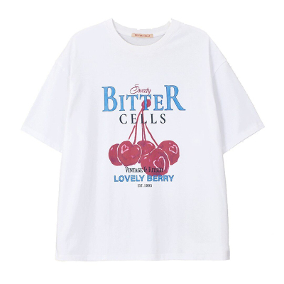 BITTERCELLS樱桃复古宽松短袖ins