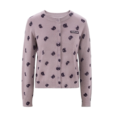 UNIFREE单排扣甜美针织开衫