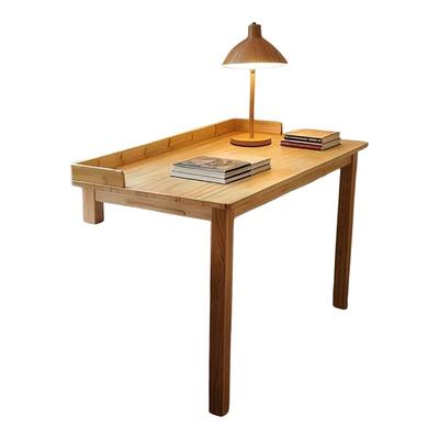 实木飘窗定制高低脚电脑桌