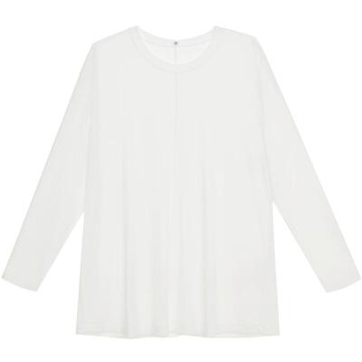 AIMER CHUANG26春夏女士空气冰奶皮圆领长袖宽松上衣CA722261