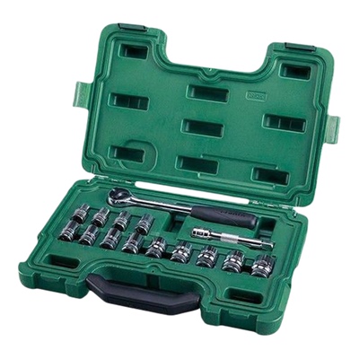 SATA世达工具13件套6.3MM 12.5MM系列套筒组套09521   09525/15件