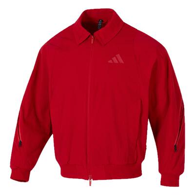 休闲宽松加绒翻领男夹克阿迪达斯