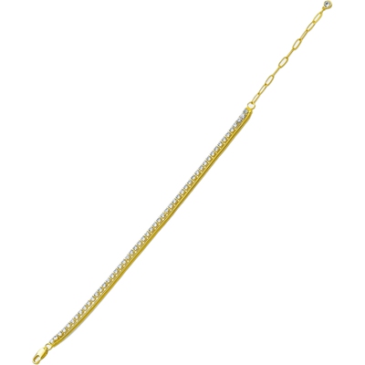 【礼物】CZ BY KENNETH JAY LANE女镀金可调节手链