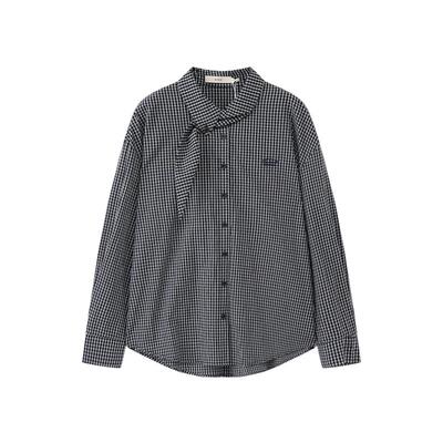 西町村屋文艺感系带领衬衣2026春新款休闲舒适时尚衬衫XHBA10042