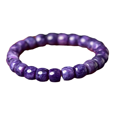 东海世家紫龙晶直切桶珠手链