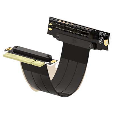 PCI-E 台式机8X延长线支持网卡阵列卡pcie3.0 8X转接线98PIN 90度